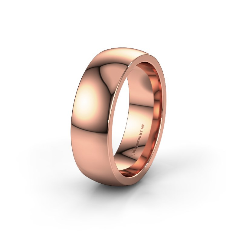 ±7 mm vlak-bol profiel rosé gouden trouwring voor heren WH6120M27C|-30%