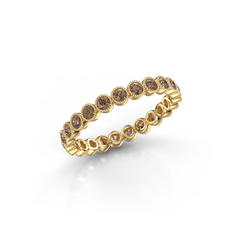 Eternity ring goud Mariam 0.03 met rondom 0.03 crt bruine diamant ...
