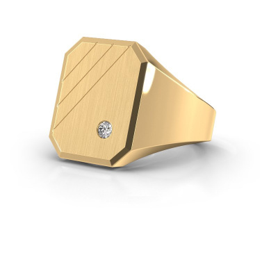 Massieve strak gouden Patrick 5 zegelring | Stel zelf samen