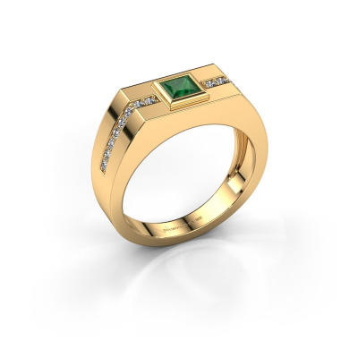 Rechthoekige gouden heren ring Robertus 2 | Design je unieke ring!