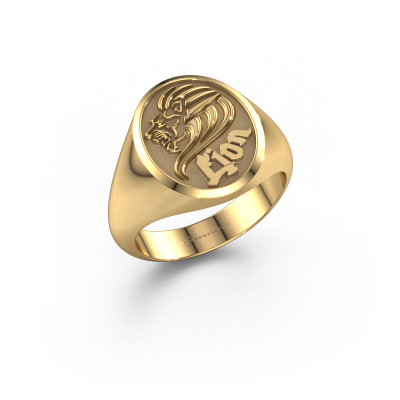 Modern oval gold Xander signet ring | Handmade