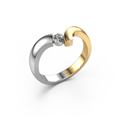 Design zelf jouw witgouden slagring Arda ring met diamant |DiamondsByMe